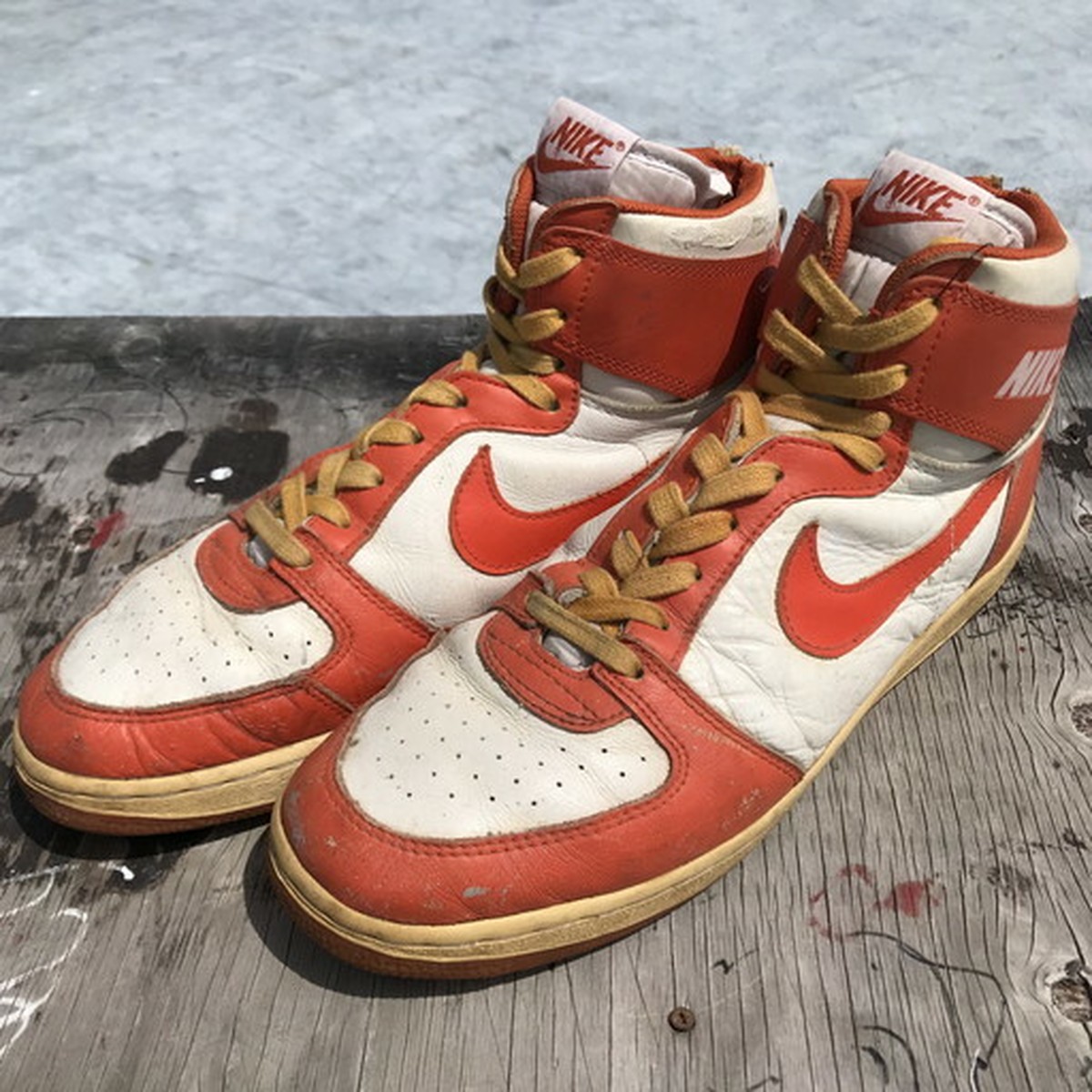 80's NIKE TEAM CONVENTION ナイキ チームコンベンション 橙×白 86年 オリジナル US10.5 KOREA製 ...