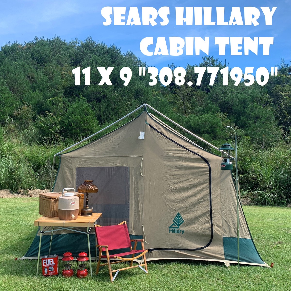 シアーズ ヒラリー キャビンテント SEARS HILLARY CABIN TENT 11x9 "308.771950" ビンテージ コットン ...