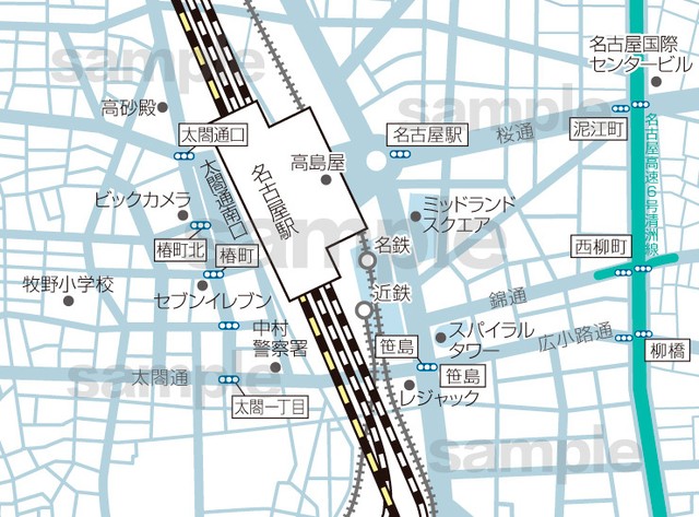 名古屋市：名古屋駅周辺 | フリーマップダウンロード